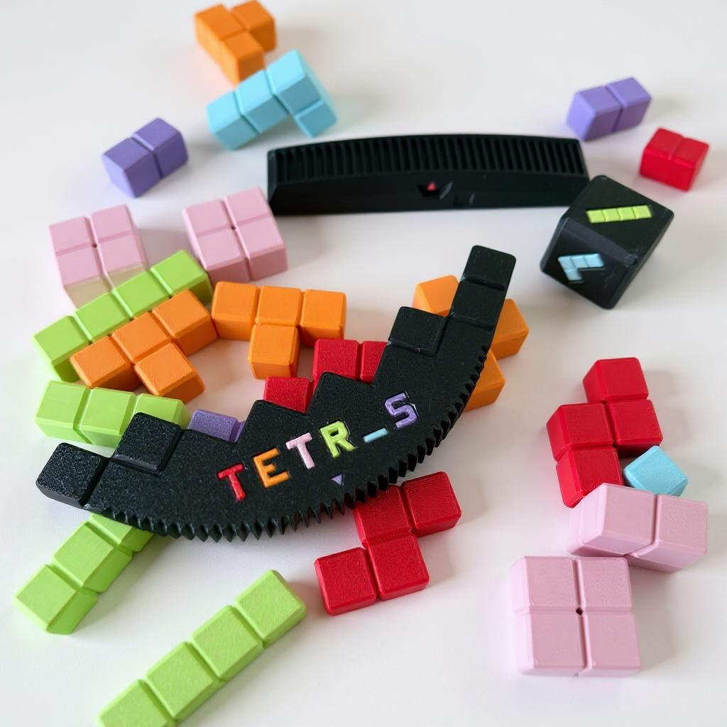Melty Pixel Tetris Tumble - 3D Printed Game for Endless Play with Colo